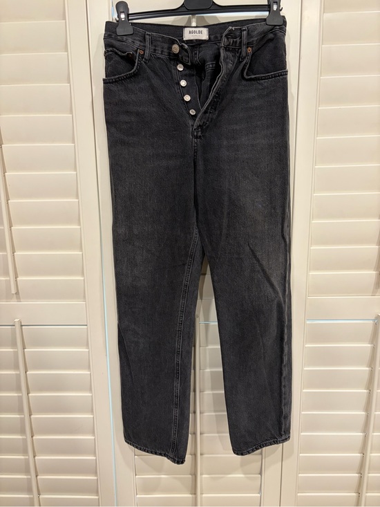 Agolde | Jeans | Agolde Straight Leg Buttonfly Jeans In Washed Black ...